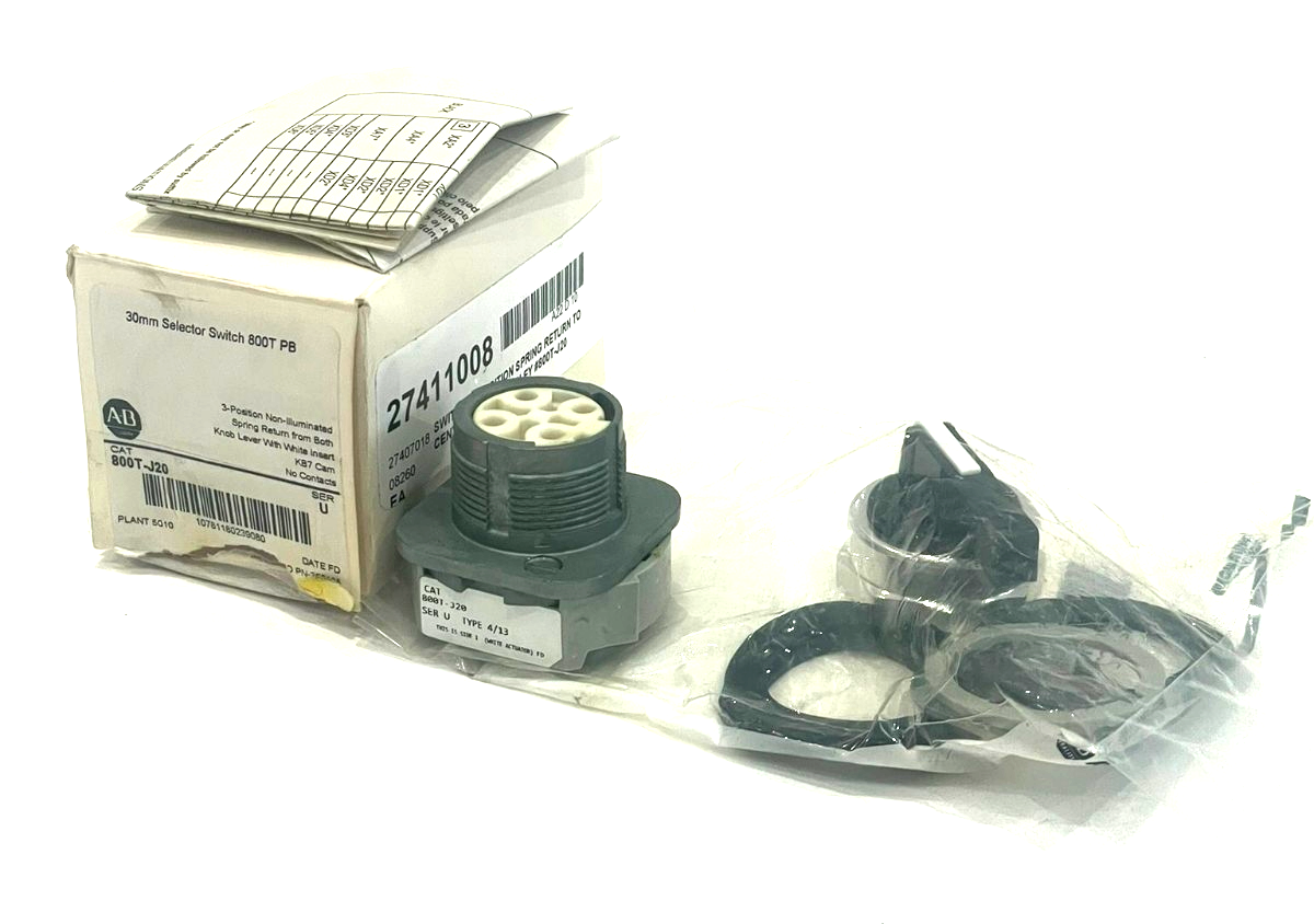 ALLEN BRADLEY 800T-J20 SELECTOR SWITCH SWITCH SER. U 800TJ20 NEW ...