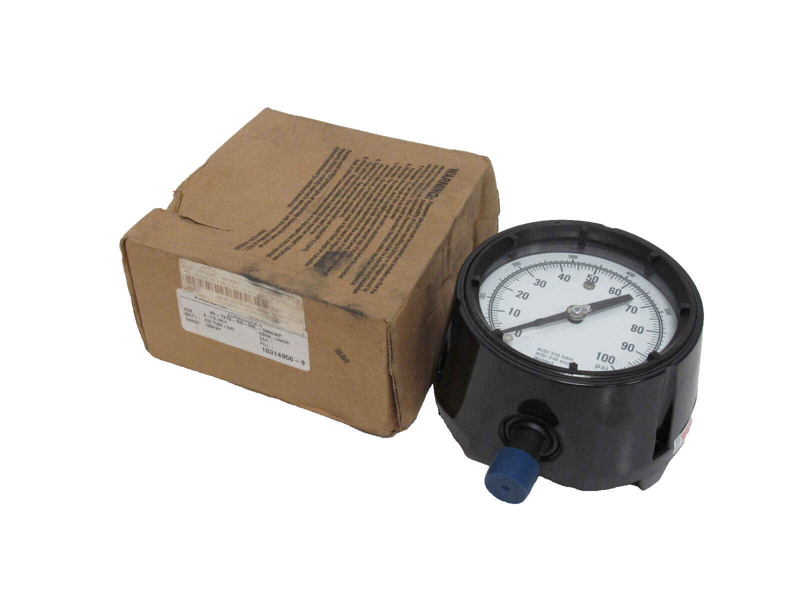 NEW ASHCROFT 45-1279-SS-04L-100# GAUGE 451279SS04L100# 10314956-9 4-1/2 ...