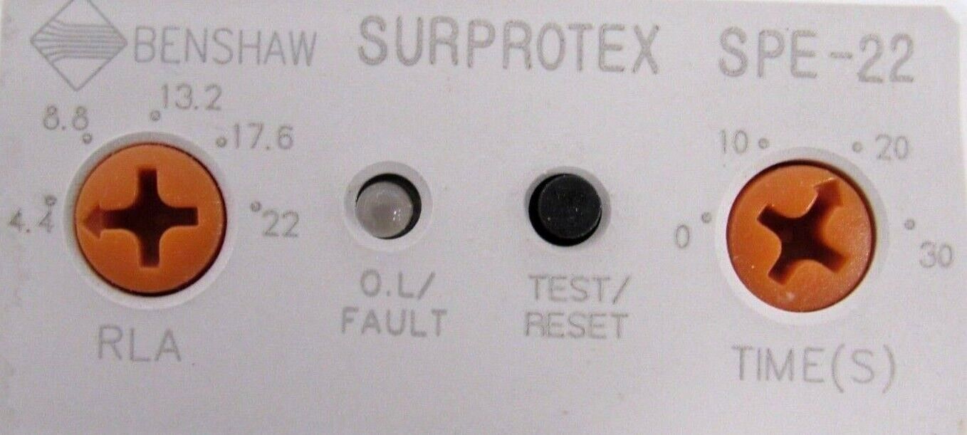 NEW BENSHAW SPE-22 SURPROTEX RELAY SPE22-3PR-56AC100-260 SPE22 - SB ...