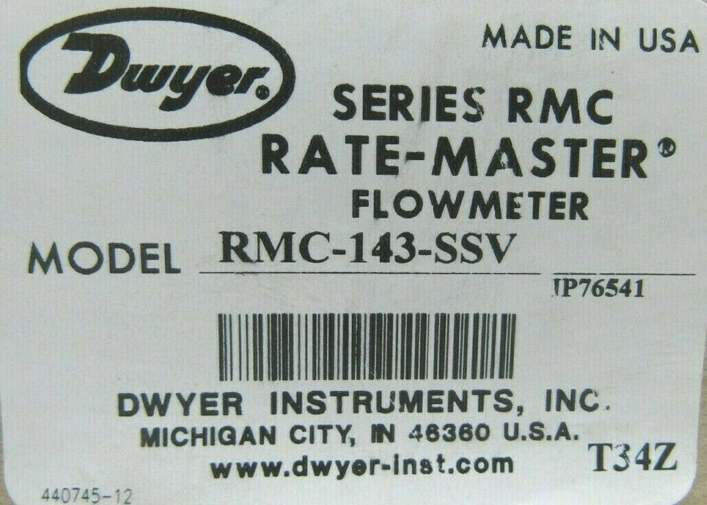 NEW DWYER RMC-143-SSV FLOW METER RMC143SSV - SB Industrial Supply, Inc.