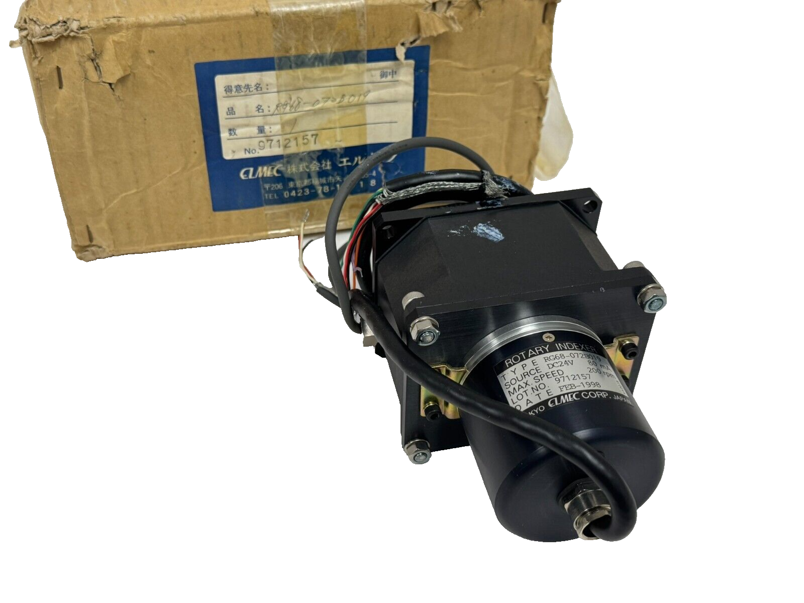 NEW ELMEC CORP. RG68-072B019 ROTARY INDEXER 24VDC 80mA 200RPM ...