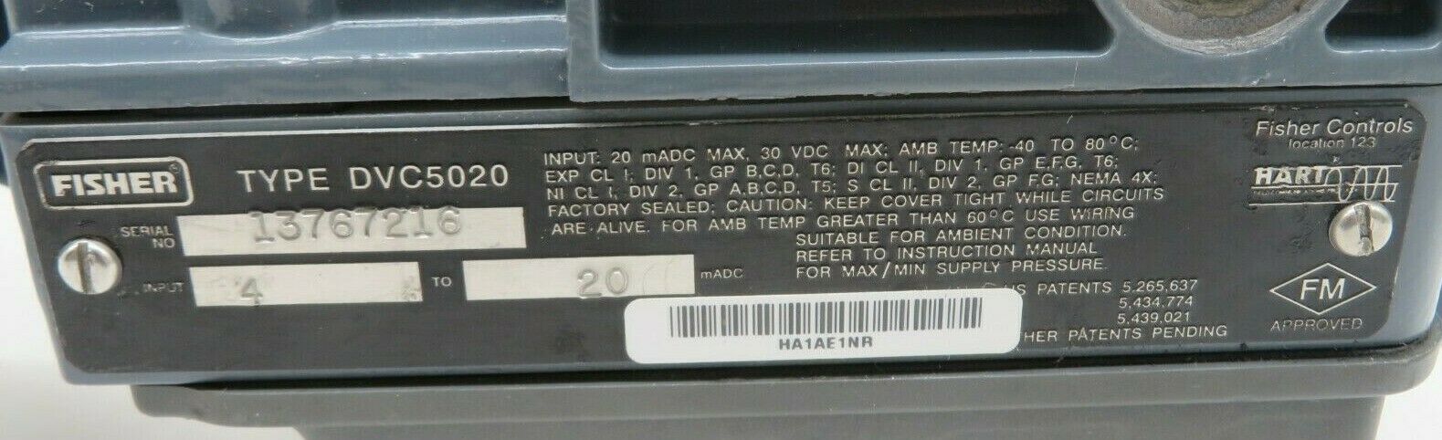 NEW FISHER DVC5020 VALVE CONTROLLER - SB Industrial Supply, Inc.