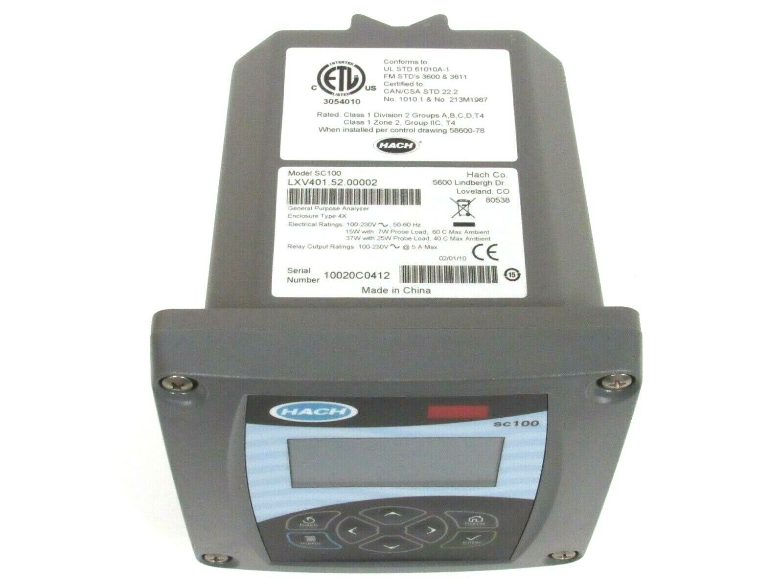 NEW HACH LXV401.52.00002 SC100 GENERAL PURPOSE ANALYZER LXV4015200002 ...