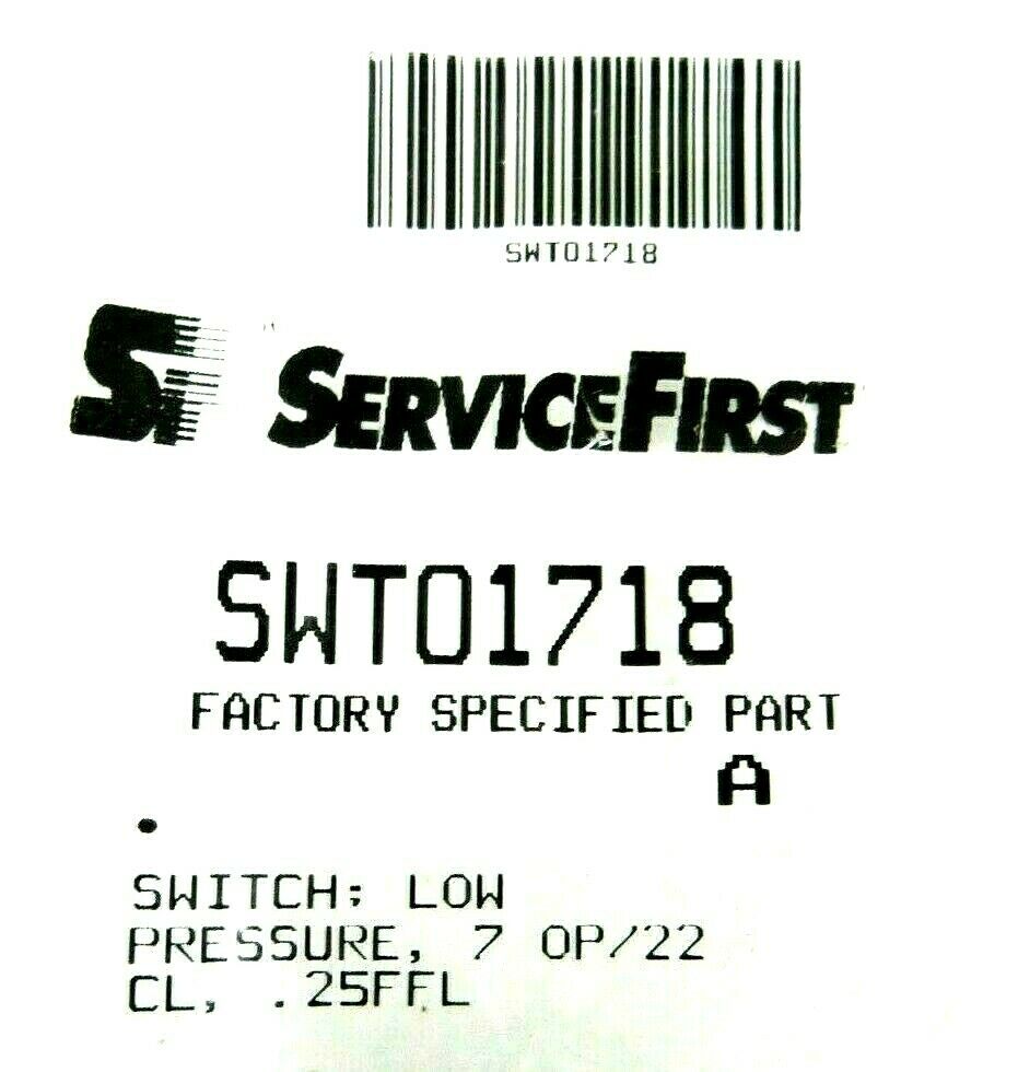 NEW SERVICE FIRST SWT01718 LOW PRESSURE SWITCH - SB Industrial Supply, Inc.