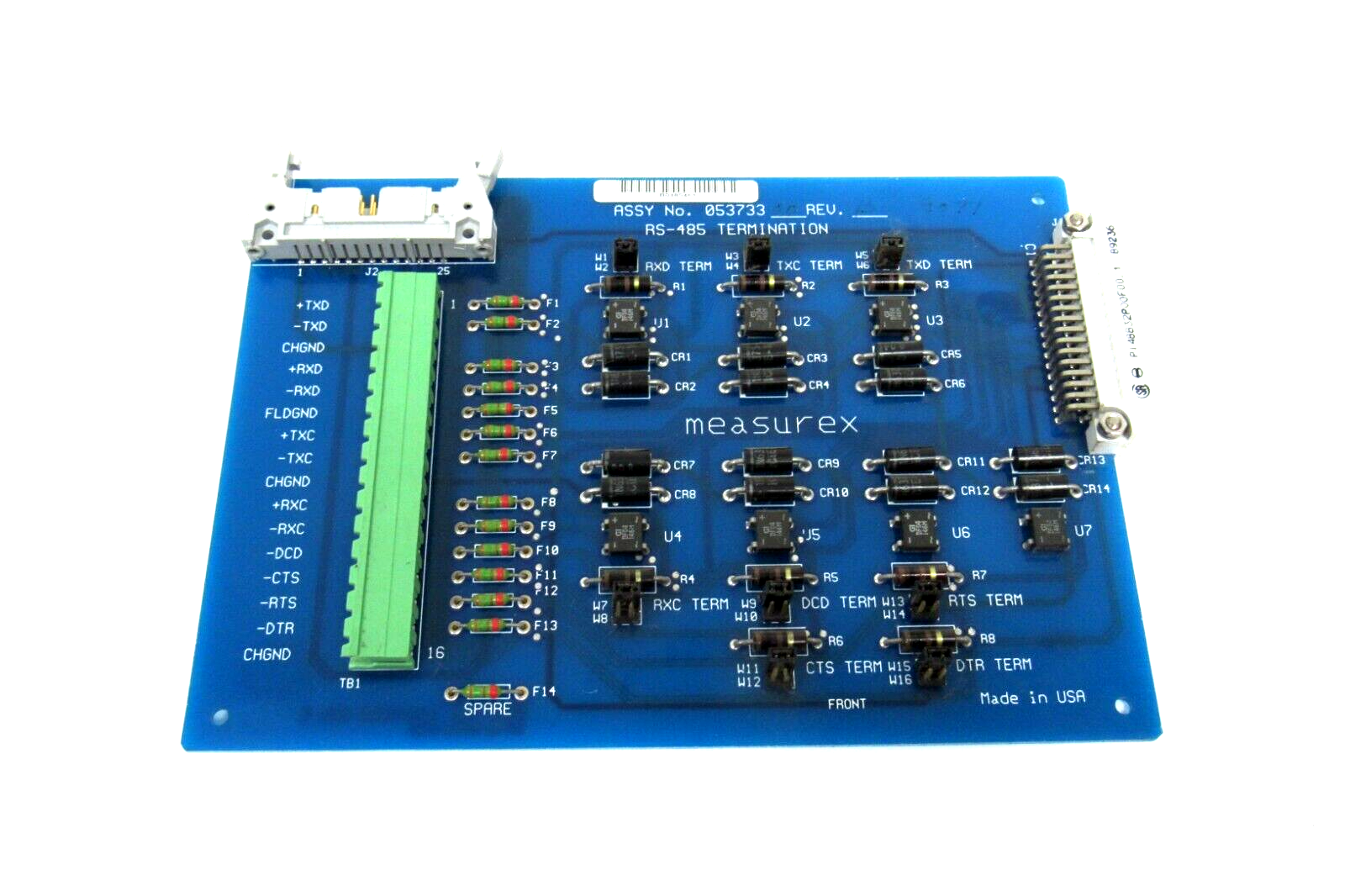 USED MEASUREX 053733 04373300 RS-485 PC BOARD 05373300 RS485 - SB ...