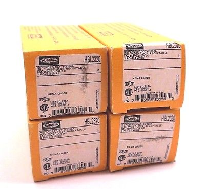 4 NEW HUBBELL HBL2320 TWIST LOCK RECEPTACLE - SB Industrial Supply, Inc.