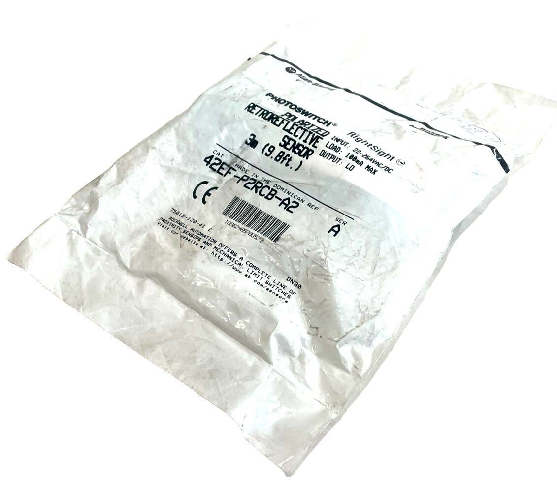 A / B 42EF-P2RCB-A2 POLARIZED RETROREFLECTIVE SENSOR 42EFP2RCBA2 NEW ...