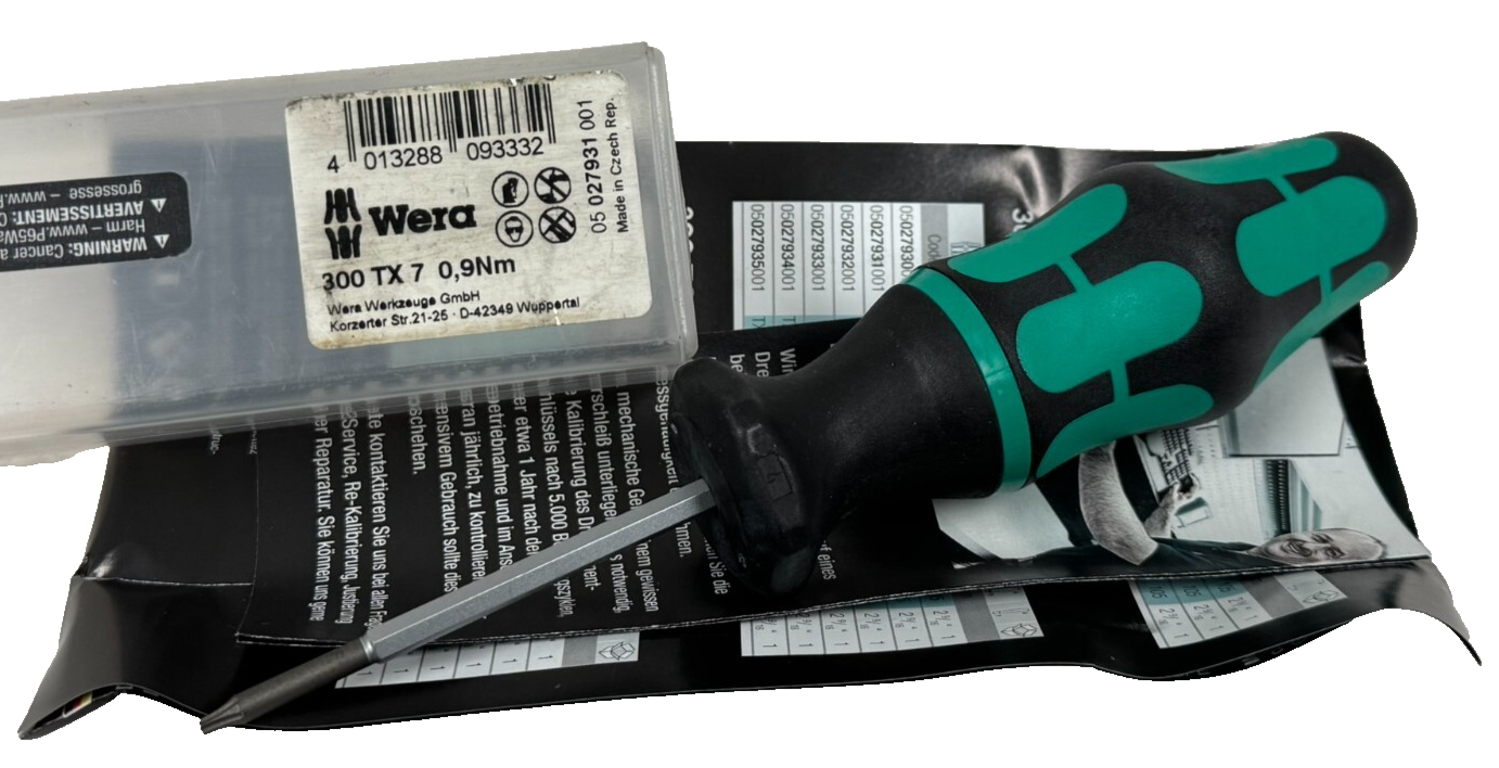 LOT OF 2 NEW WERA 05027931001 TORQUE INDICATORS 300 TX 7/0.9 NM - SB ...