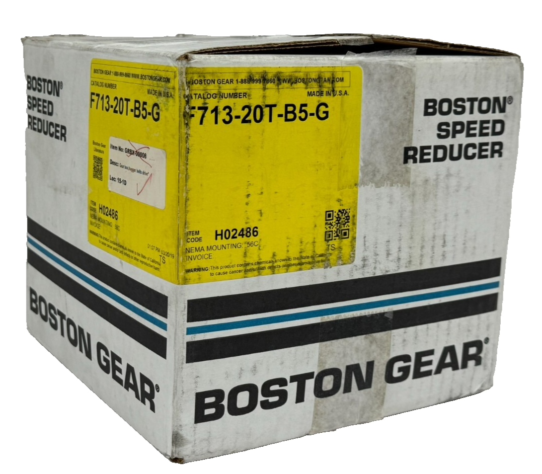 NEW BOSTON GEAR F713-20T-B5-G RIGHT-ANGLE WORM GEAR REDUCER 20:1 - SB Industrial Supply, Inc.