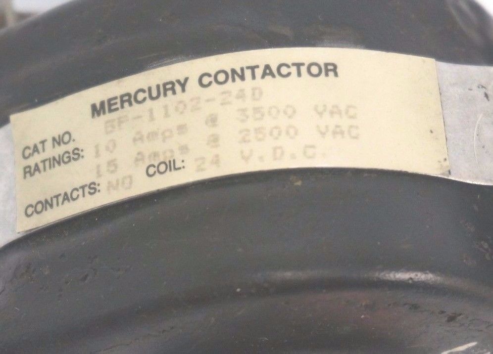 NEW MERCURY DISPLACEMENT INDUSTRIES SP-1102-24D MERCURY CONTACTOR 24VDC ...