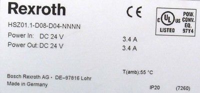 USED REXROTH HSZ01.1-D08-D04-NNNN INDRADRIVE R911339573 ...