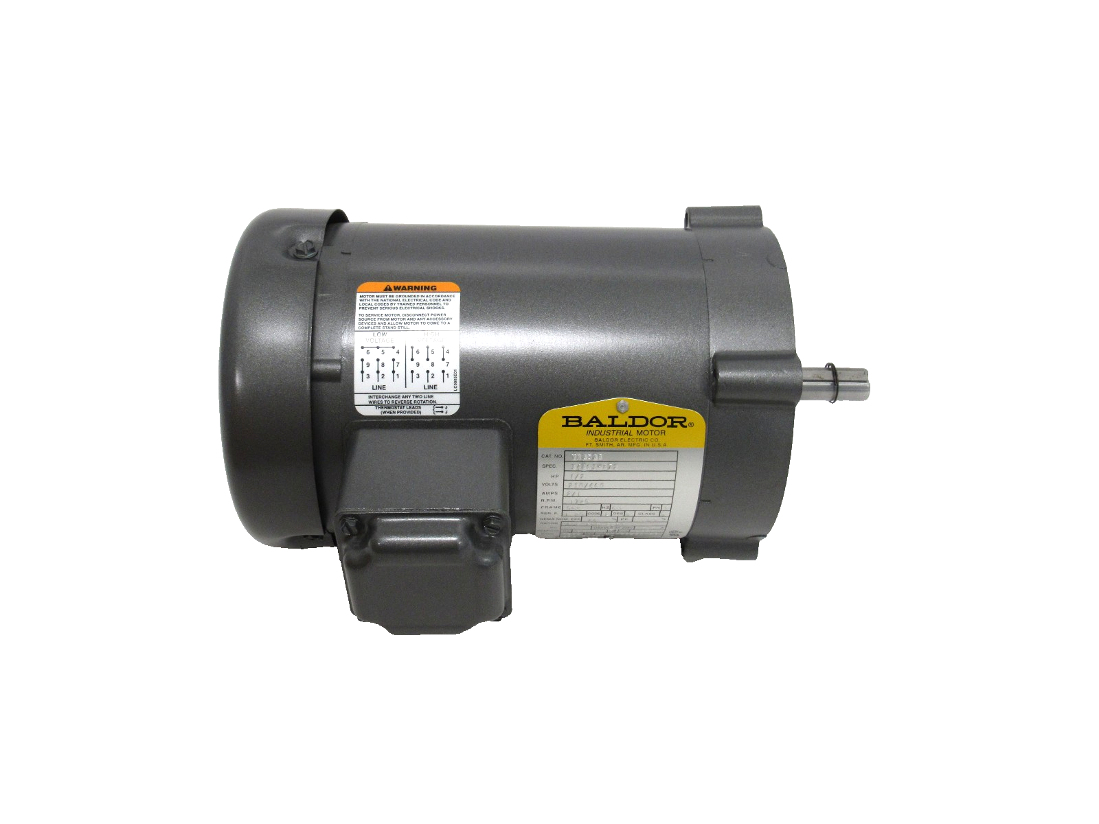 NEW BALDOR VM3538 MOTOR 1/2HP 230/460V 1725RPM 5/8" DIA. - SB ...