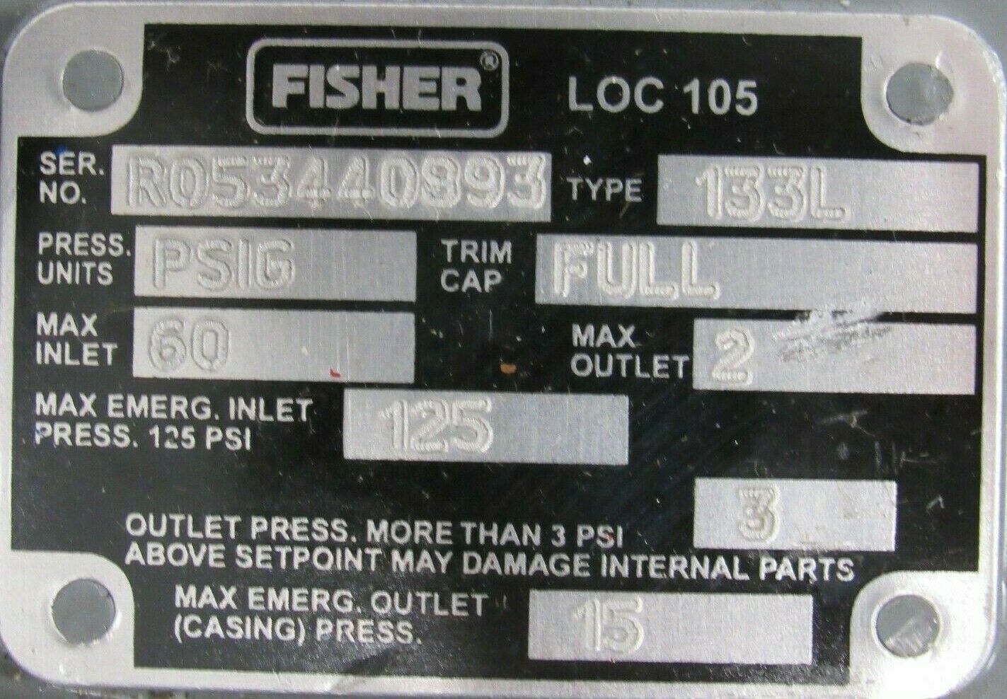 NEW FISHER 133L PRESSURE REDUCING VALVE 2" - SB Industrial Supply, Inc.