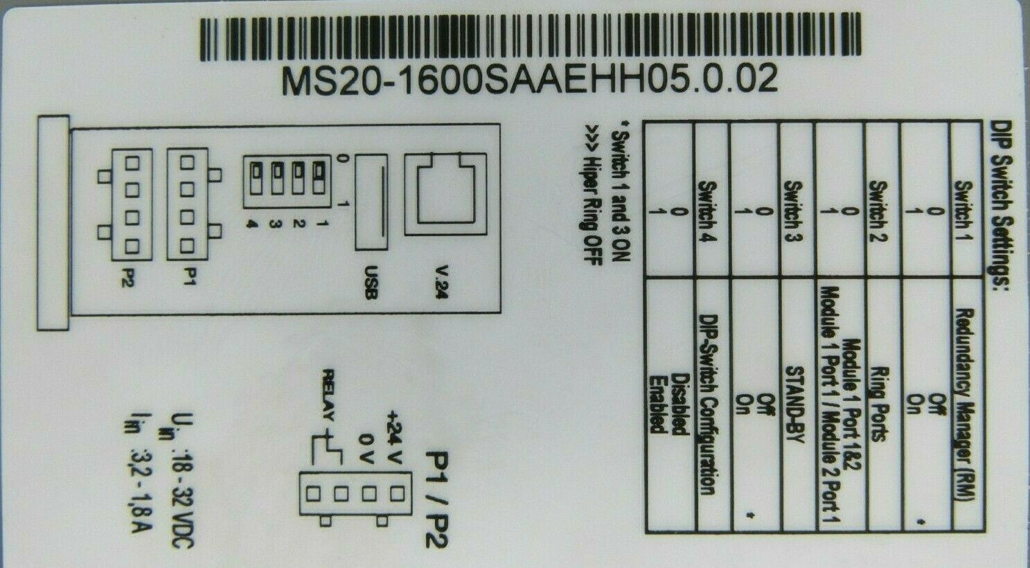 NEW HIRSCHMANN MS20-1600SAAE ETHERNET SWITCH BACKPLANE MS201600SAAEHH05 ...