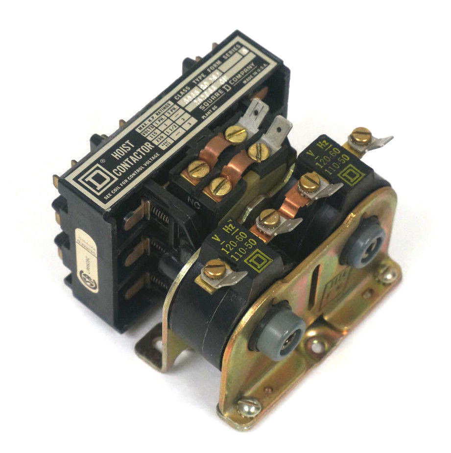 NEW SQUARE D 8965-R02-S2 HOIST CONTACTOR SER. D, 120V-60HZ, 110V-50HZ ...