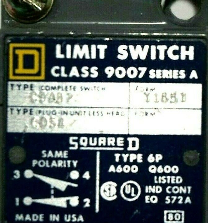 NEW SQUARE D 9007C54B2 LIMIT SWITCH SER.A - SB Industrial Supply, Inc.