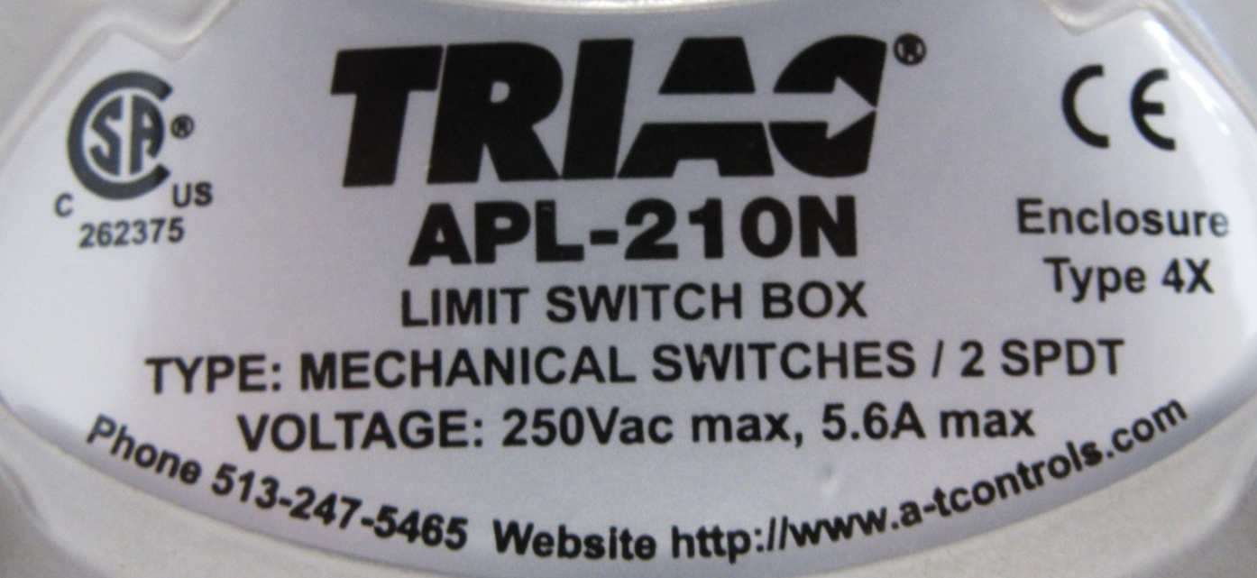 NEW TRIAC 2R500 ACTUATOR VALVE 4" APL-210N FD9-F1 - SB Industrial ...