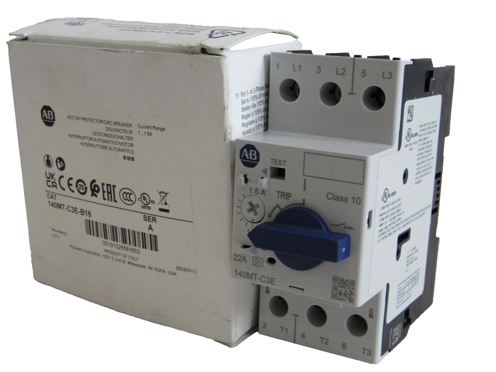 ALLEN BRADLEY 140MT-C3E-B16 CIRCUIT BREAKER 140MTC3EB16 NEW, SURPLUS ...