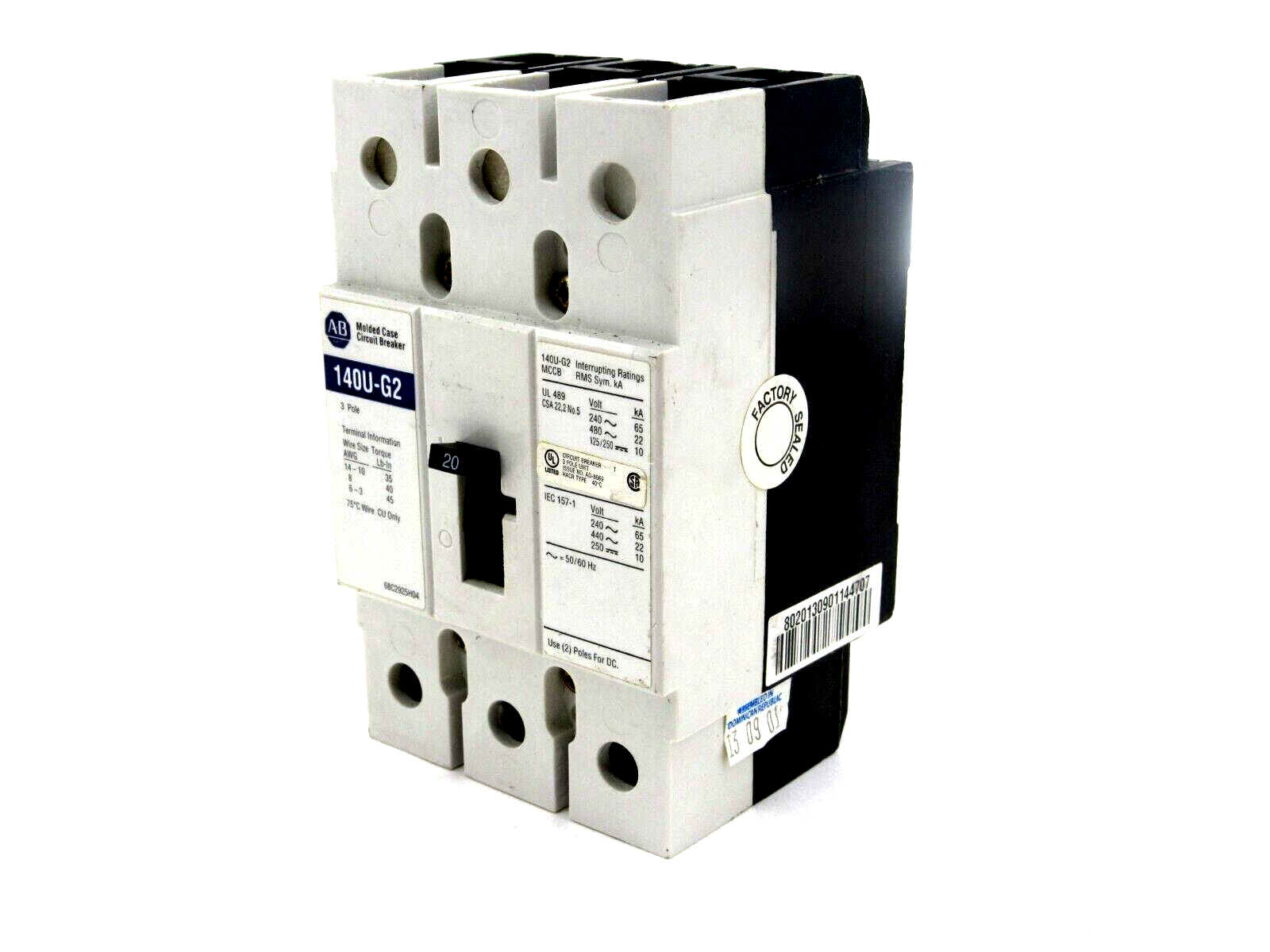 ALLEN BRADLEY 140U-G2 CIRCUIT BREAKER 140U-G2 - SB Industrial Supply, Inc.