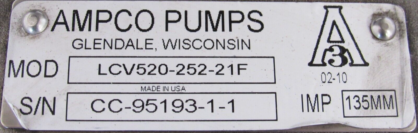 NEW AMPCO PUMPS LCV520-252-21F PUMP CASE LCV52025221F - SB Industrial ...