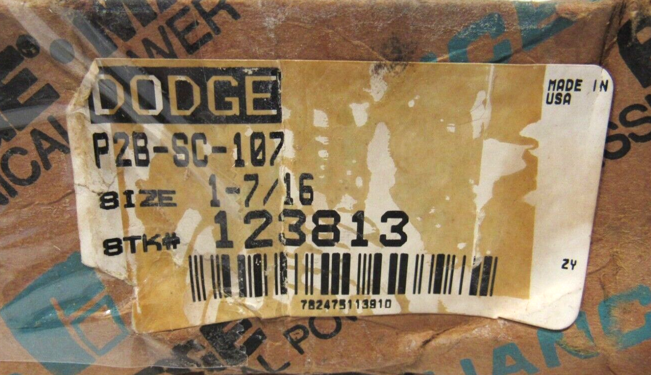 NEW DODGE P2B-SC-107 PILLOW BLOCK BEARING 1-7/16" 123813 P2BSC107 - SB ...