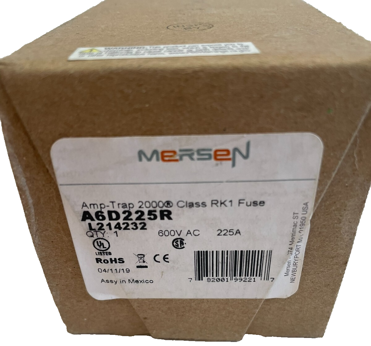 NEW MERSEN A6D225R FUSE 600V 225A - SB Industrial Supply, Inc.