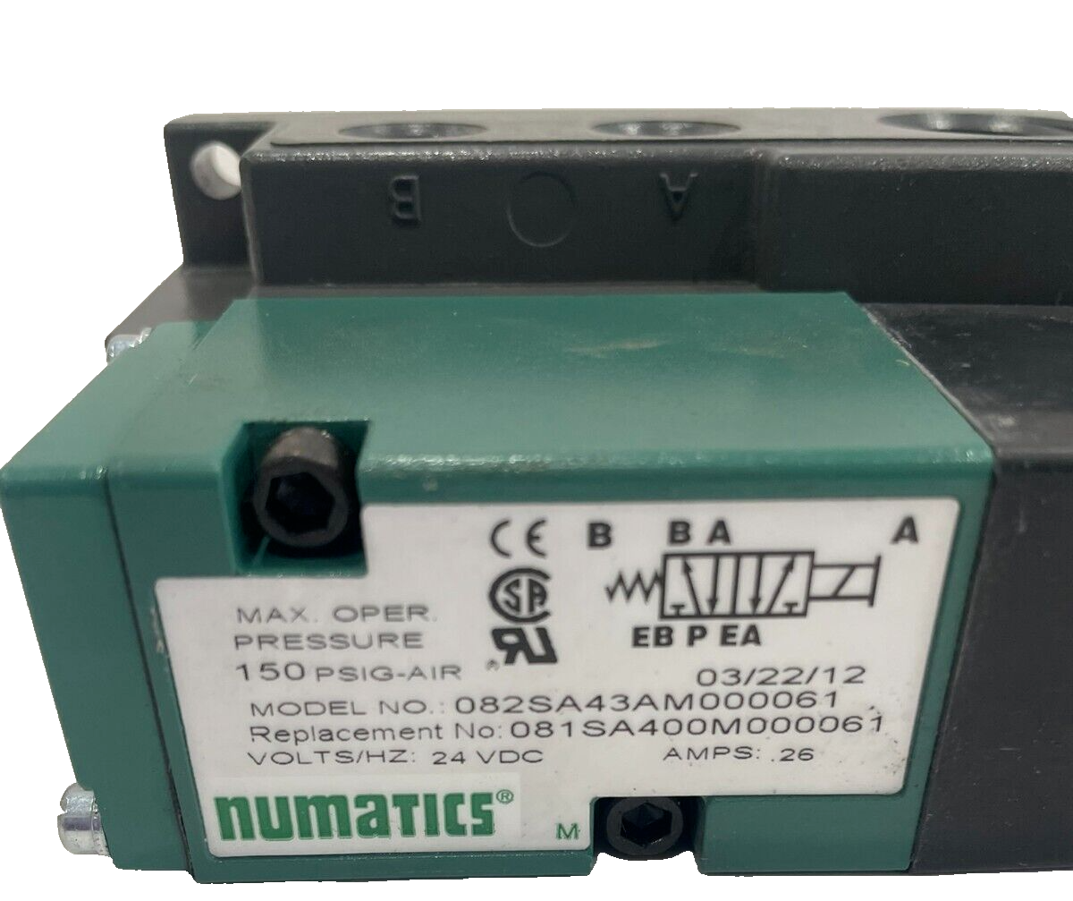 NEW NUMATICS 0082SA43AM000061 SOLENOID VALVE 24VDC - SB Industrial ...