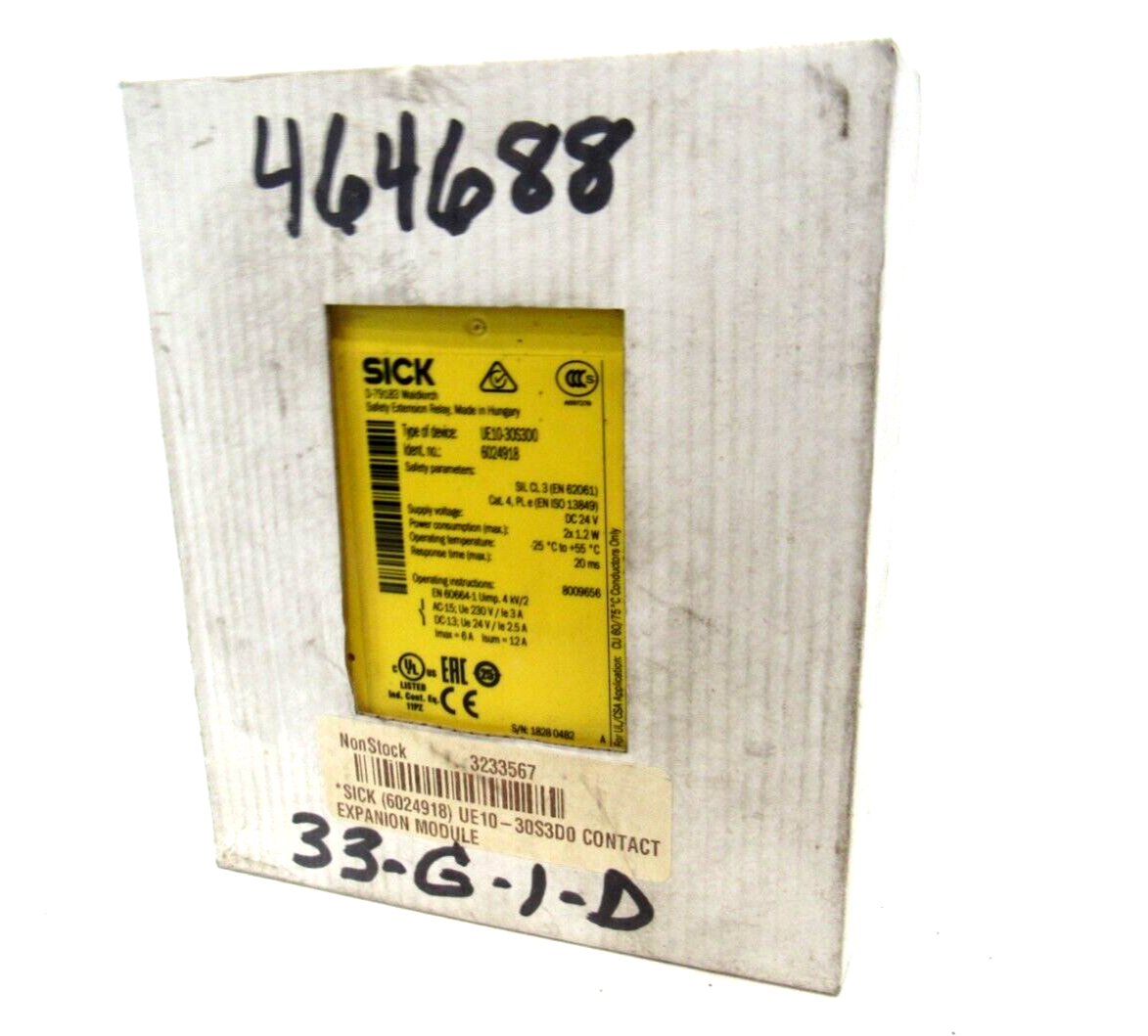 NEW SICK UE10-30S3D0 SAFETY EXTENSION RELAY 6024918 UE1030S3D0 - SB ...