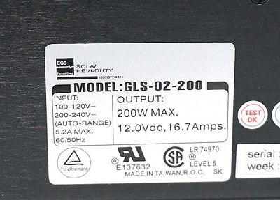 NEW SOLA HEVI-DUTY GLS-02-200 POWER SUPPLY GLS02200 - SB Industrial ...