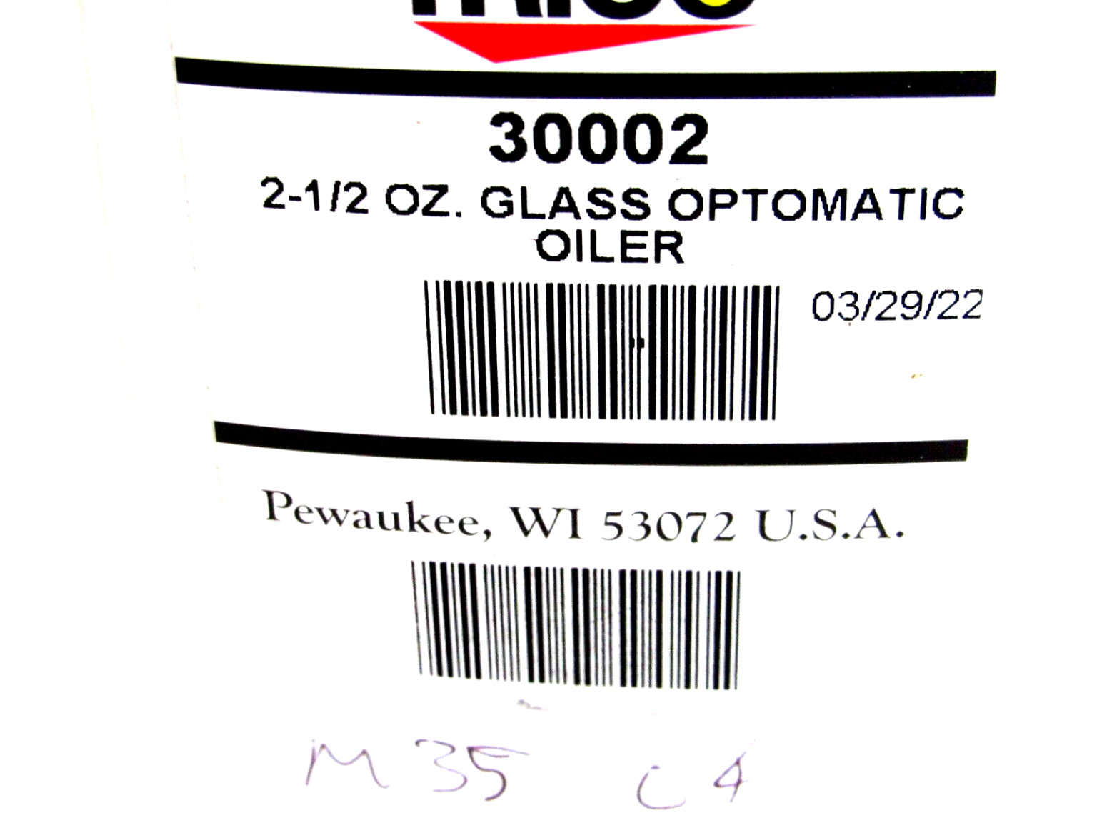 NEW TRICO 30002 2-1/2OZ GLASS OPTOMATIC OILER - SB Industrial Supply, Inc.