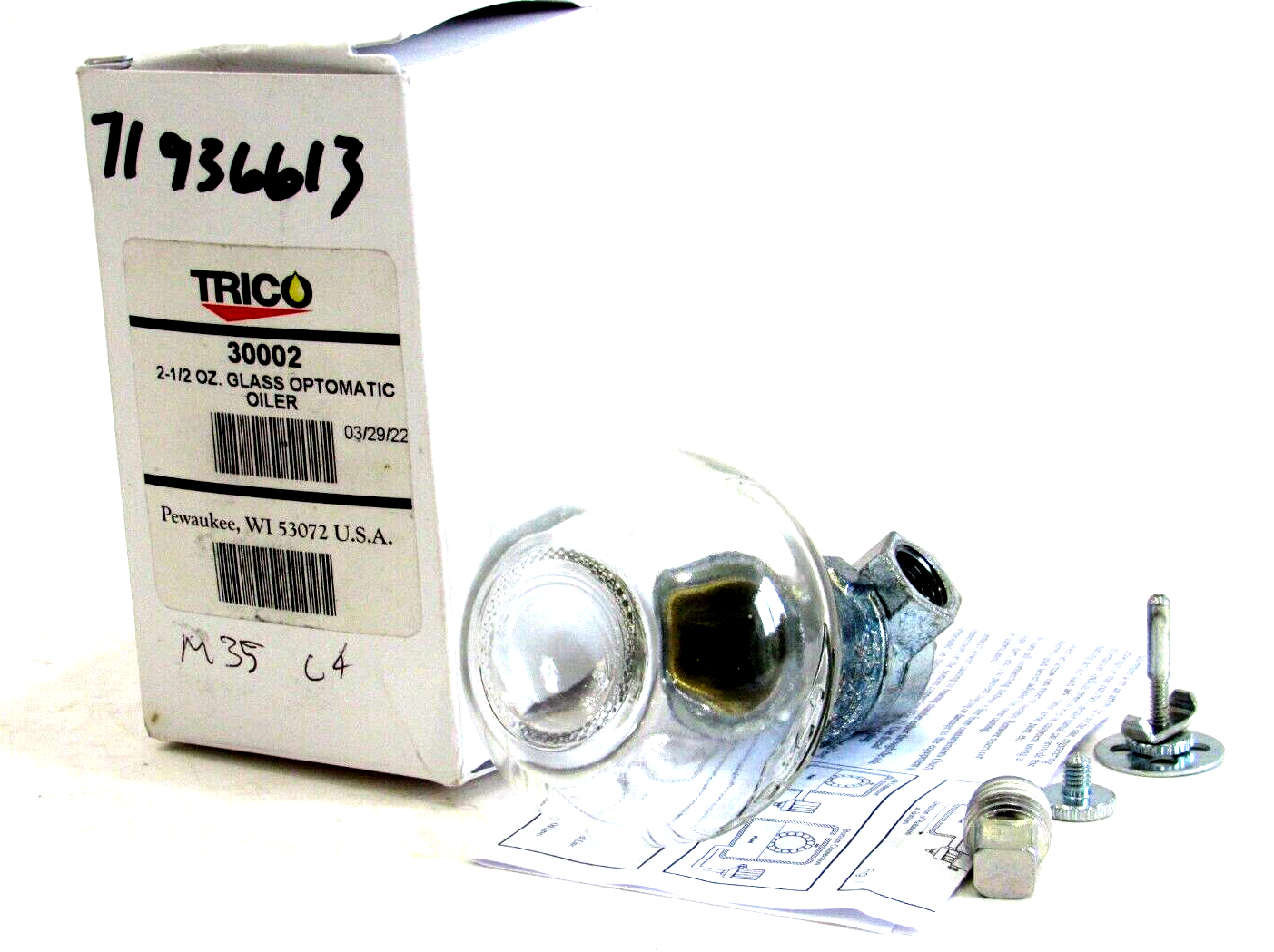 NEW TRICO 30002 2-1/2OZ GLASS OPTOMATIC OILER - SB Industrial Supply, Inc.