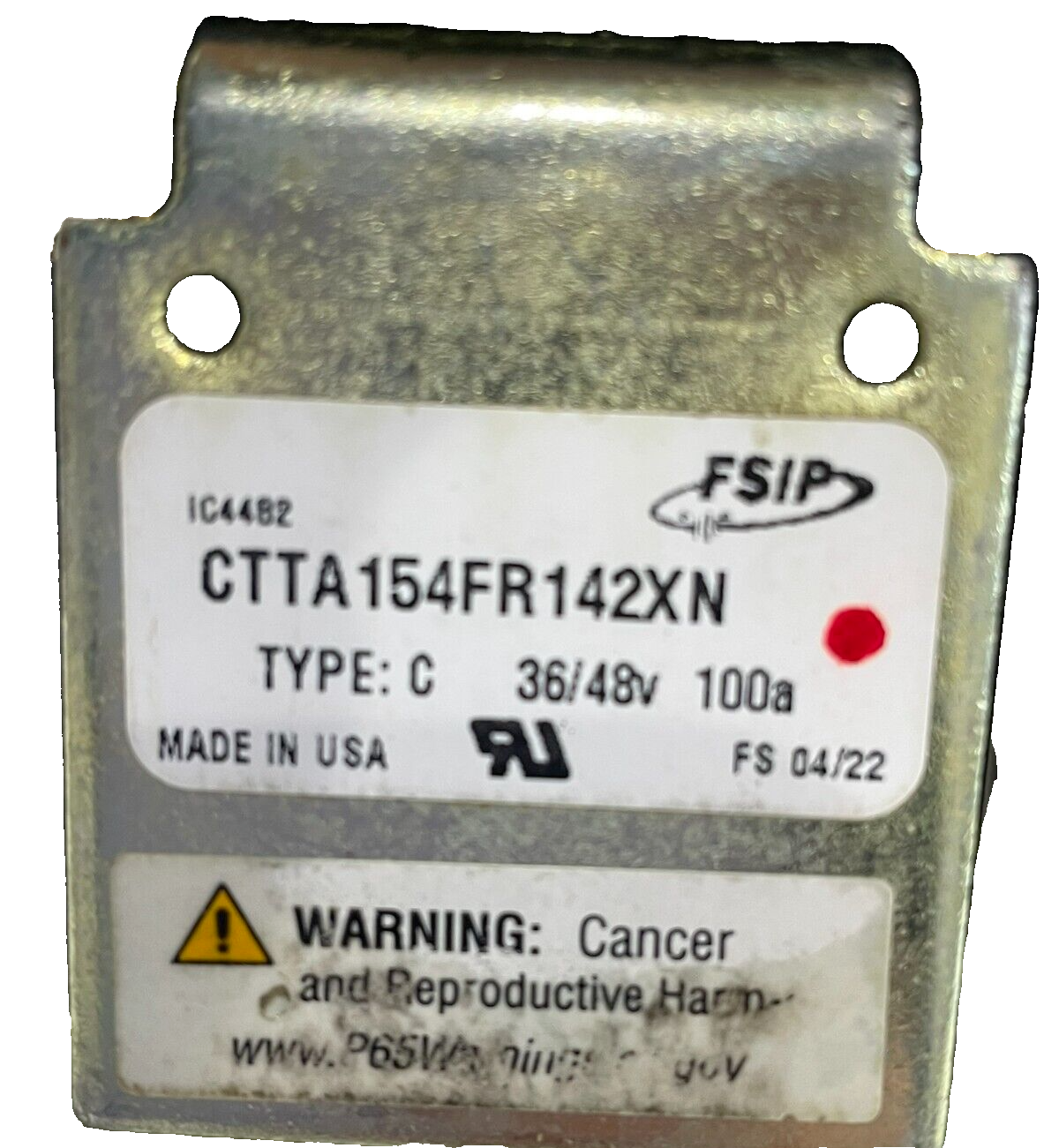 USED FSIP IC4482 CTTA154FR142XN CONTACTOR TYPE C 36/48V 100A - SB ...