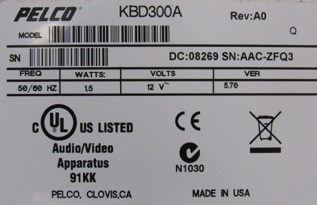USED PELCO KBD300A JOYSTICK CONTROLLER KEYPAD - SB Industrial Supply, Inc.