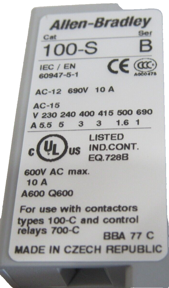 ALLEN BRADLEY 100-SA11 AUXILIARY CONTACT SER.B 100SA11 LOT OF 12 NEW ...