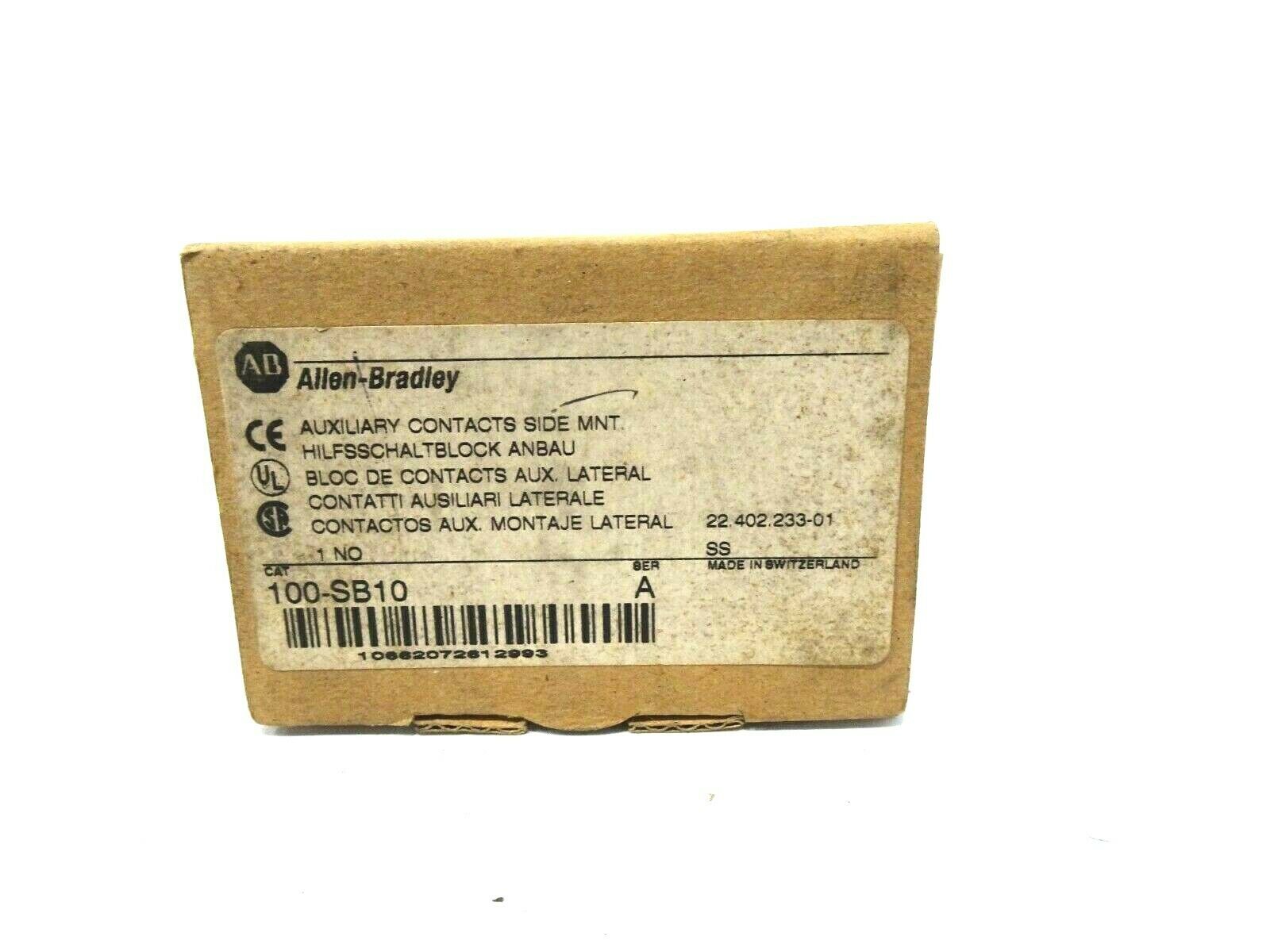 LOT OF 2 NEW ALLEN BRADLEY 100-SB10 AUXILIARY CONTACTS SER.A 100SB10 ...
