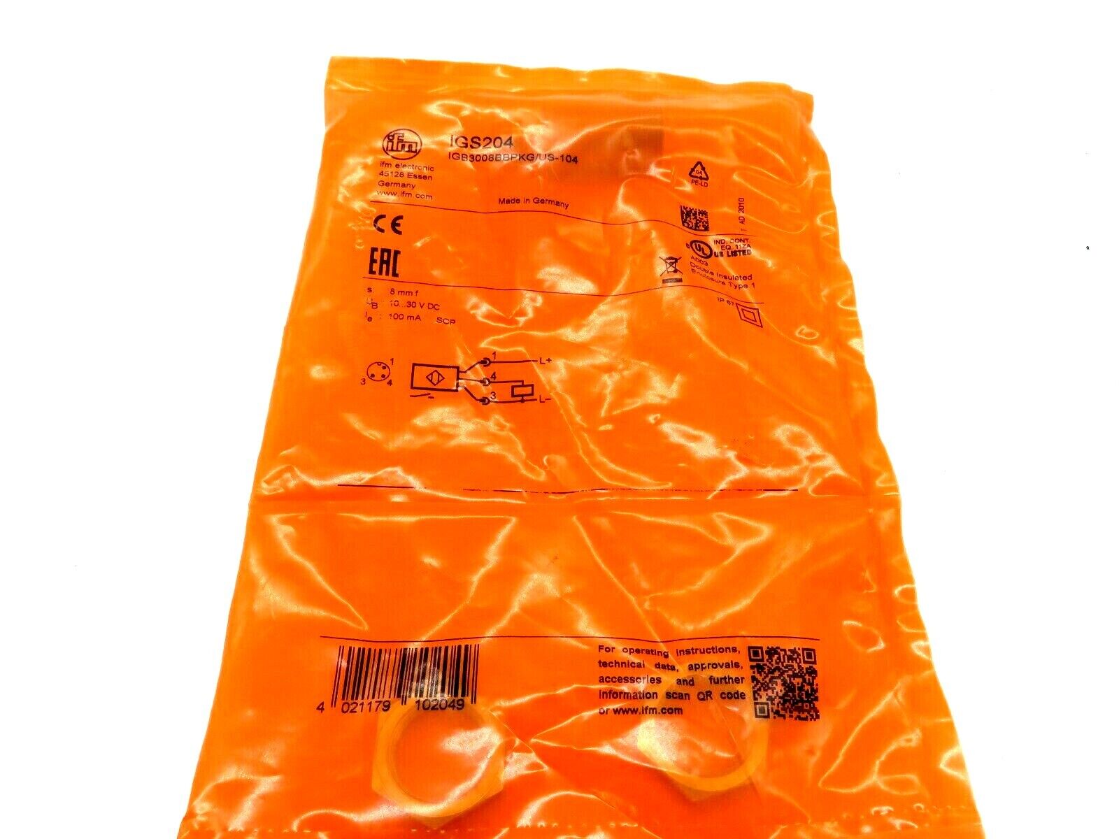 NEW IFM IGB3008BBPKG/US-104-IGS204 INDUCTIVE SENSOR ...