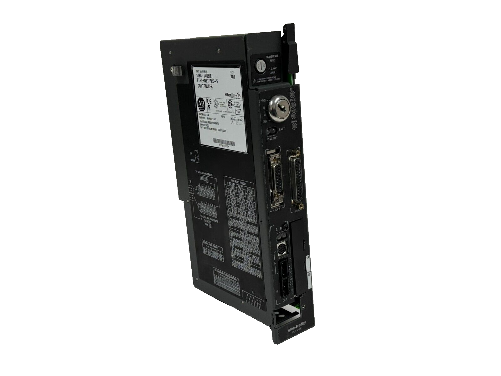 USED ALLEN BRADLEY 1785-L40E/E PROCESSOR CAT. REV. X01 REV. A01 F/W REV ...