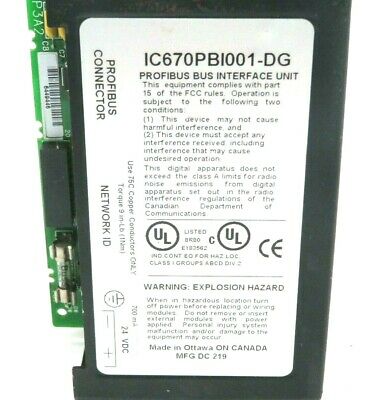 USED GE FANUC IC670PBI001 PROFIBUS INTERFACE UNIT IC670PBI001-DG - SB ...