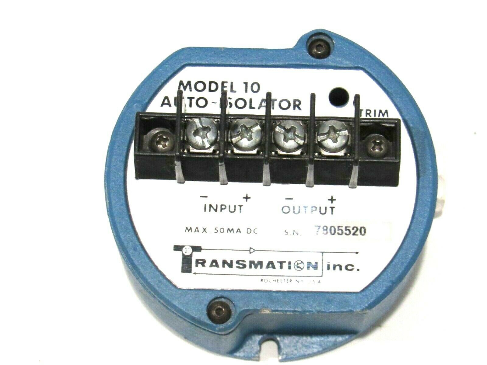 USED TRANSMATION INC. MODEL 10 AUTO ISOLATOR - SB Industrial Supply, Inc.