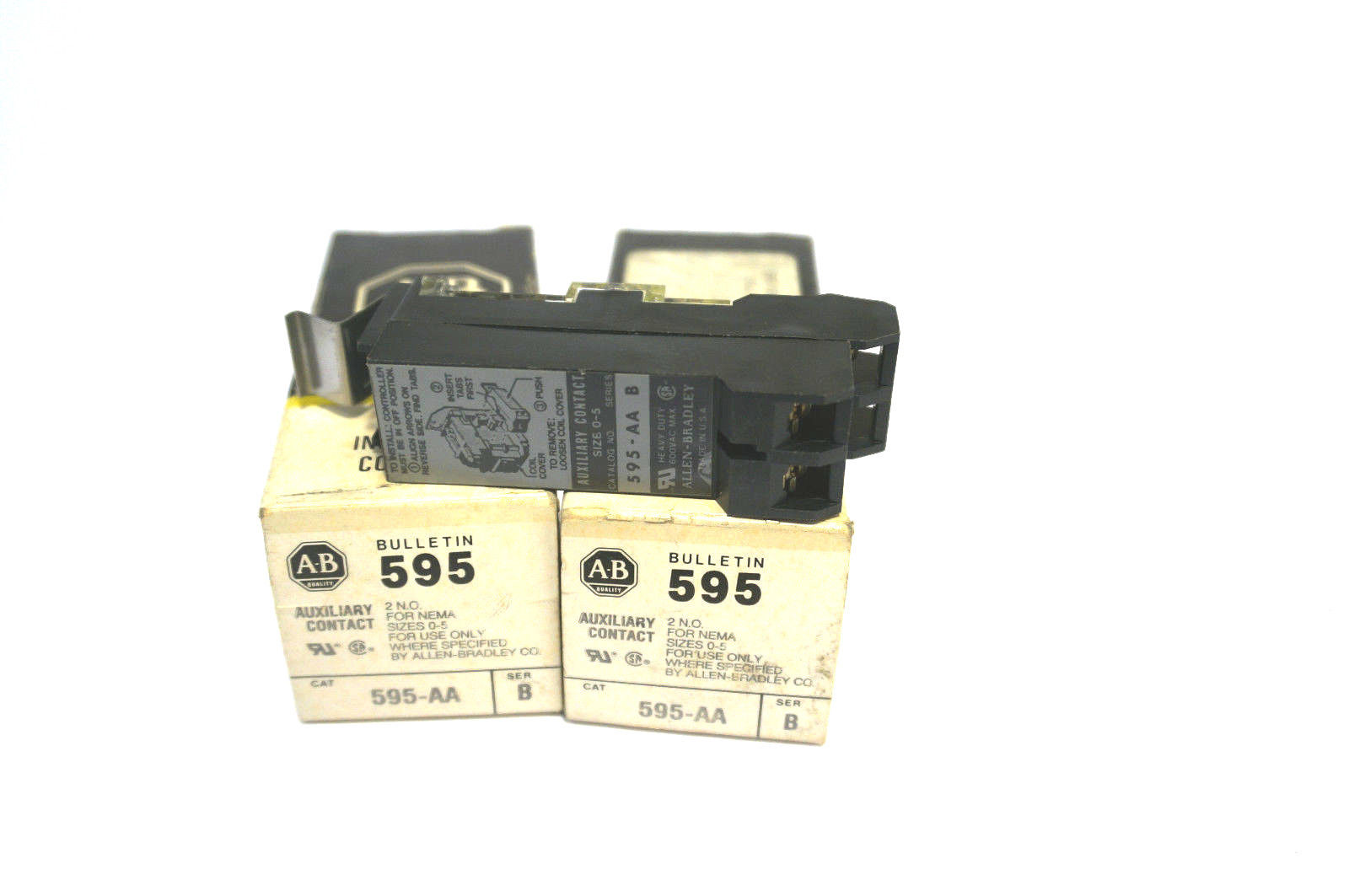 2 NEW ALLEN BRADLEY 595-AA AUXILIARY CONTACT SER.B 595AA - SB ...