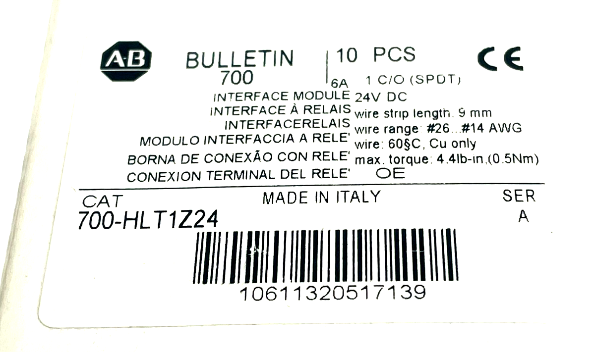 ALLEN BRADLEY 700-HLT1Z24 INTERFACE MODULE SER.A 700HLT1Z24 10PCS. NEW ...