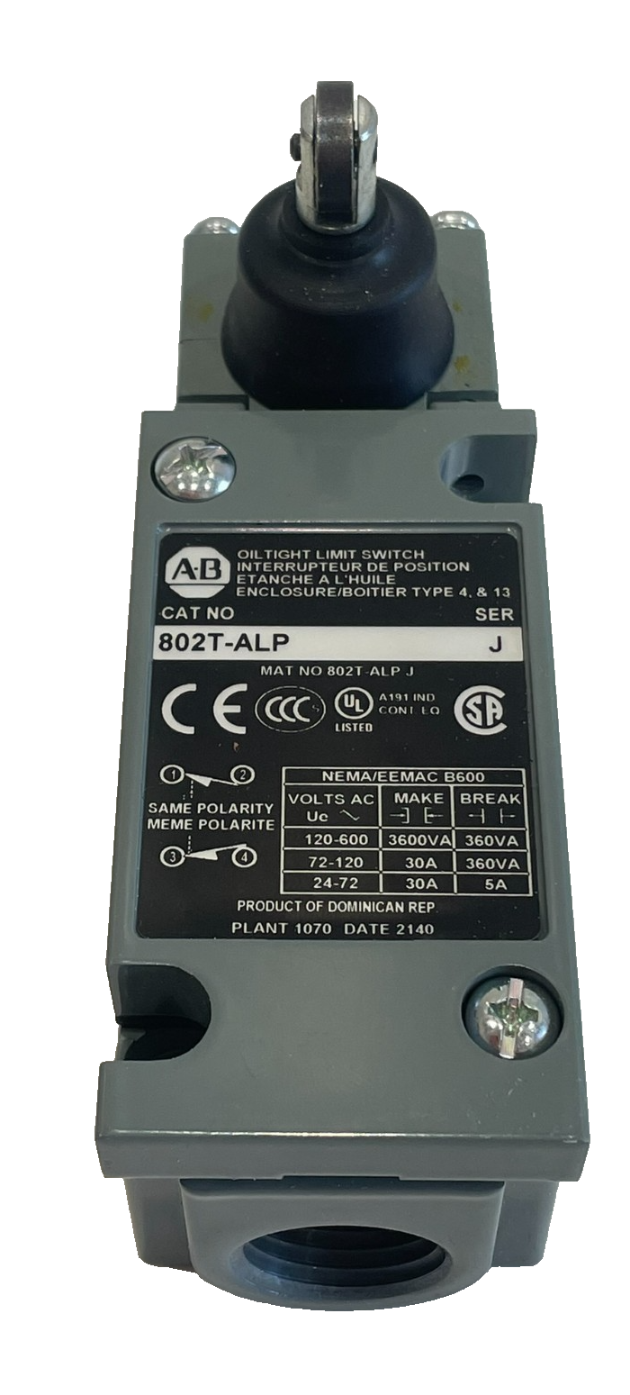ALLEN BRADLEY 802T-ALP LIMIT SWITCH SER.J 802TALP - SB Industrial ...