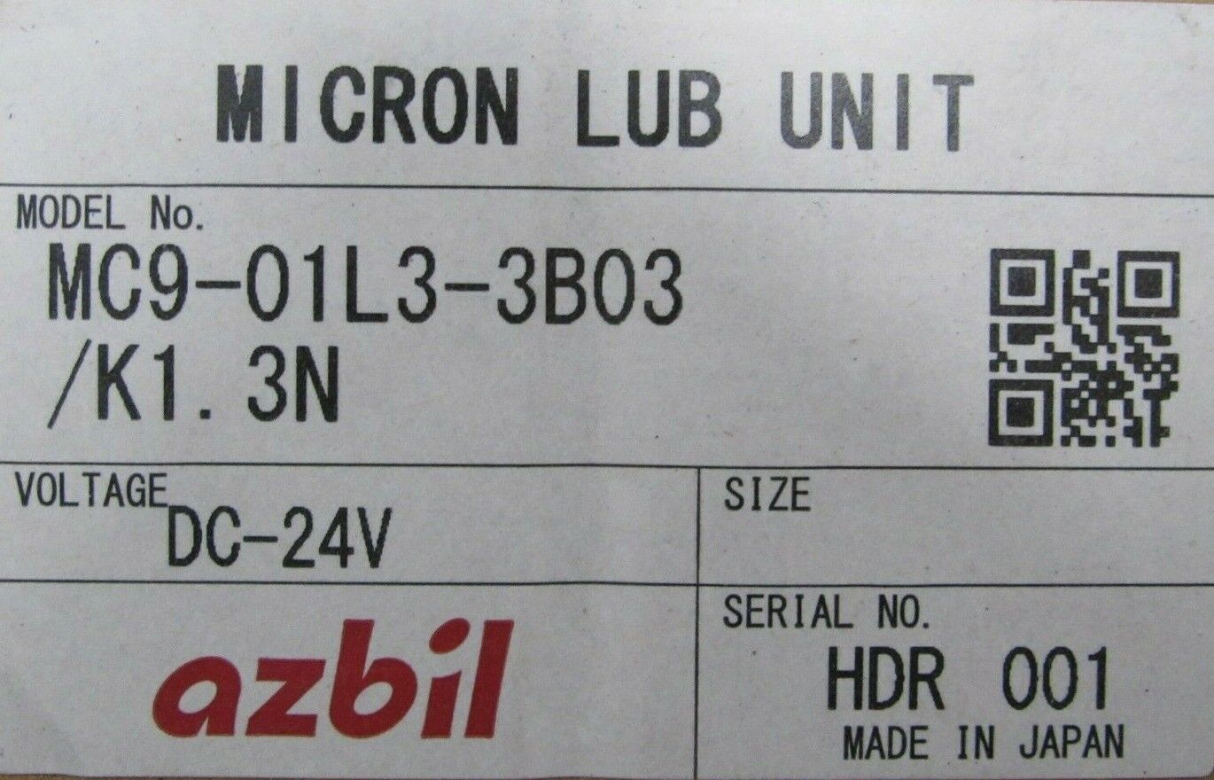 NEW AZBIL MC9-01L3-3B03/K1.3N MICRO LUBE UNIT MC901L33B03K13N - SB ...