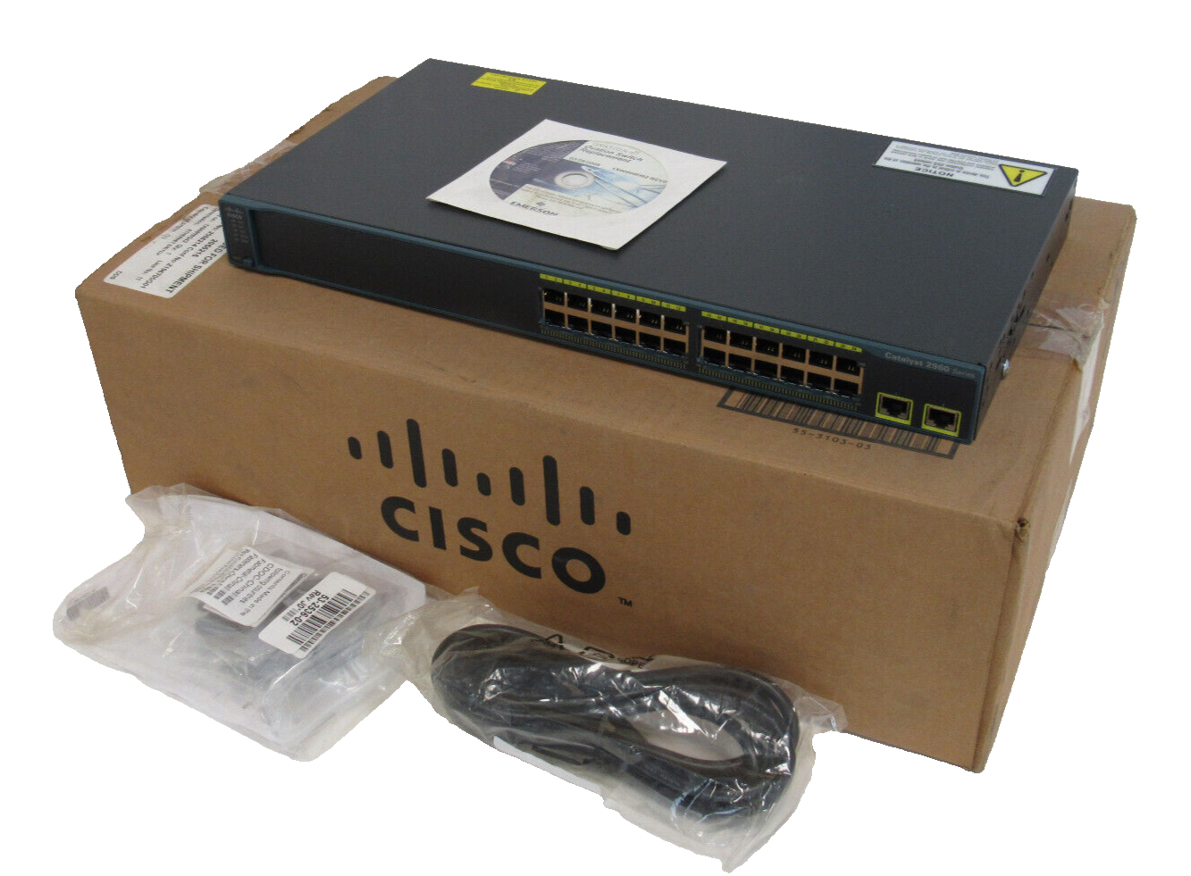 NEW CISCO WS-C2960-24TT-L ETHERNET SWITCH 0910-08-1086 COM3L00BRF ...