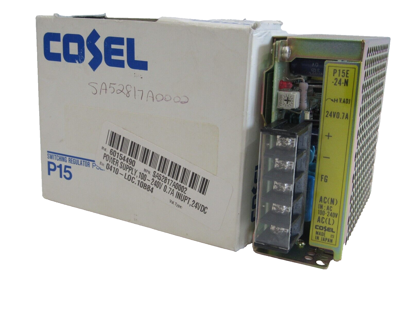 NEW COSEL P15E-24 SWITCHING REGULATOR 24A 7V P15E24 - SB Industrial ...