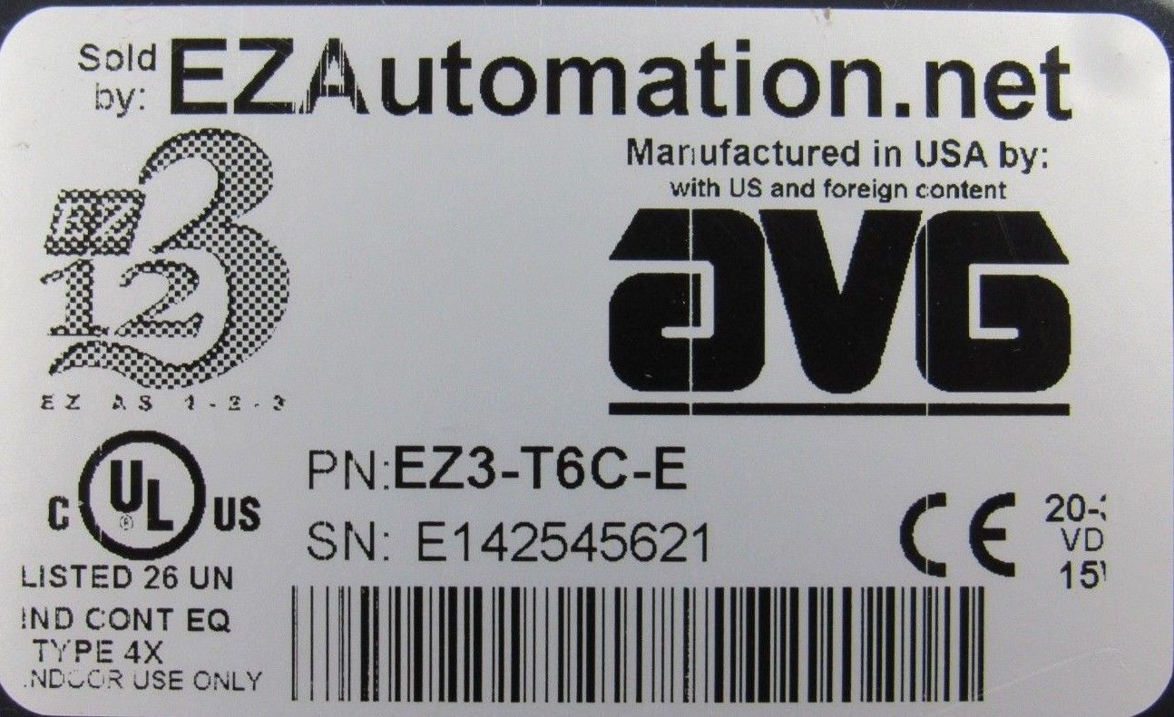 NEW EZ AUTOMATION EZ3-T6C-E TOUCH SCREEN 6" EZ3T6CE - SB Industrial ...