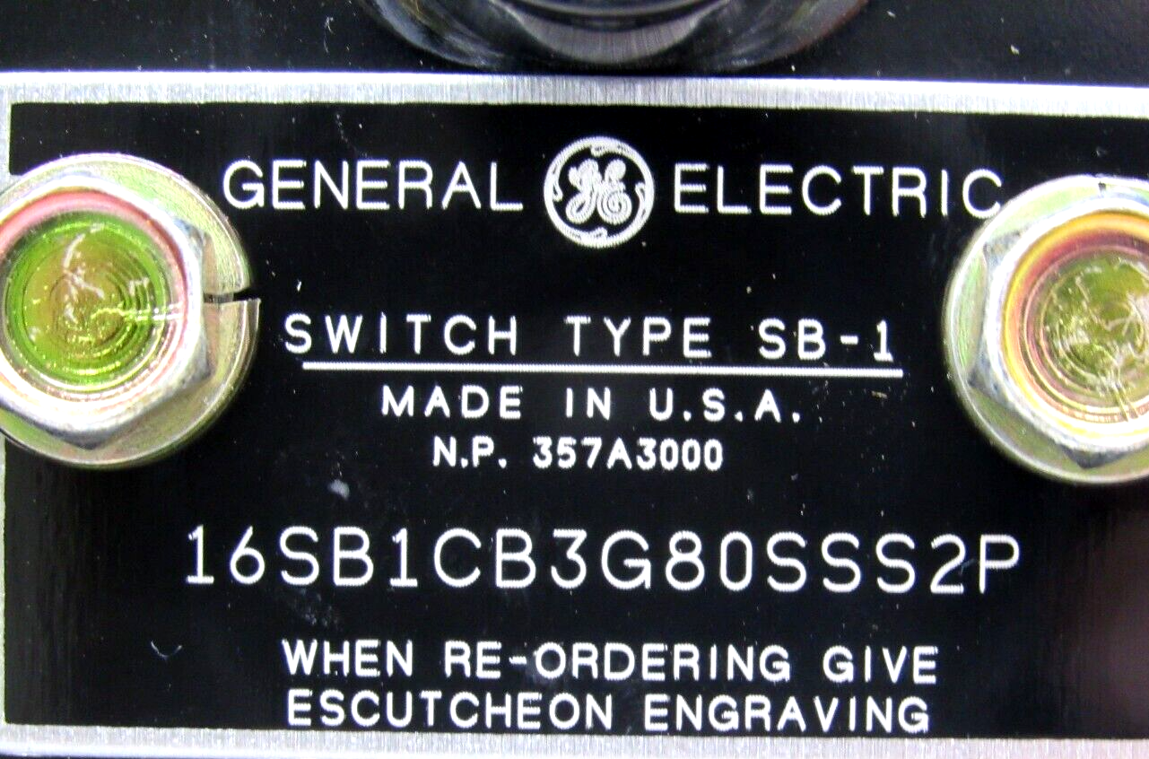 NEW GENERAL ELECTRIC 16SB1CB3G80SSS2P CONTROL SWITCH SB-1 - SB ...
