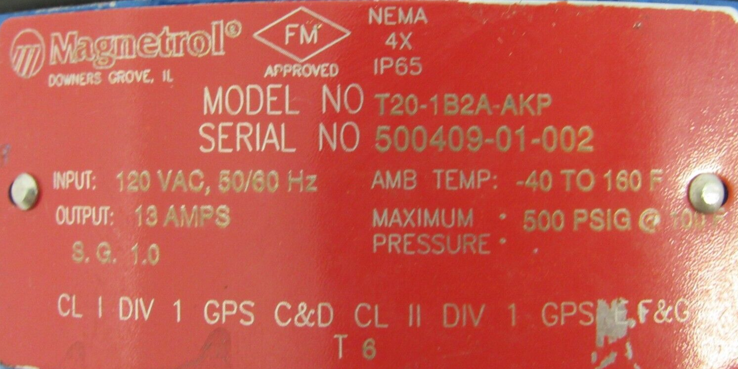 NEW MAGNETROL T20-1B2A-AKP LIQUID FLOAT LEVEL SWITCH T201B2AAKP - SB ...