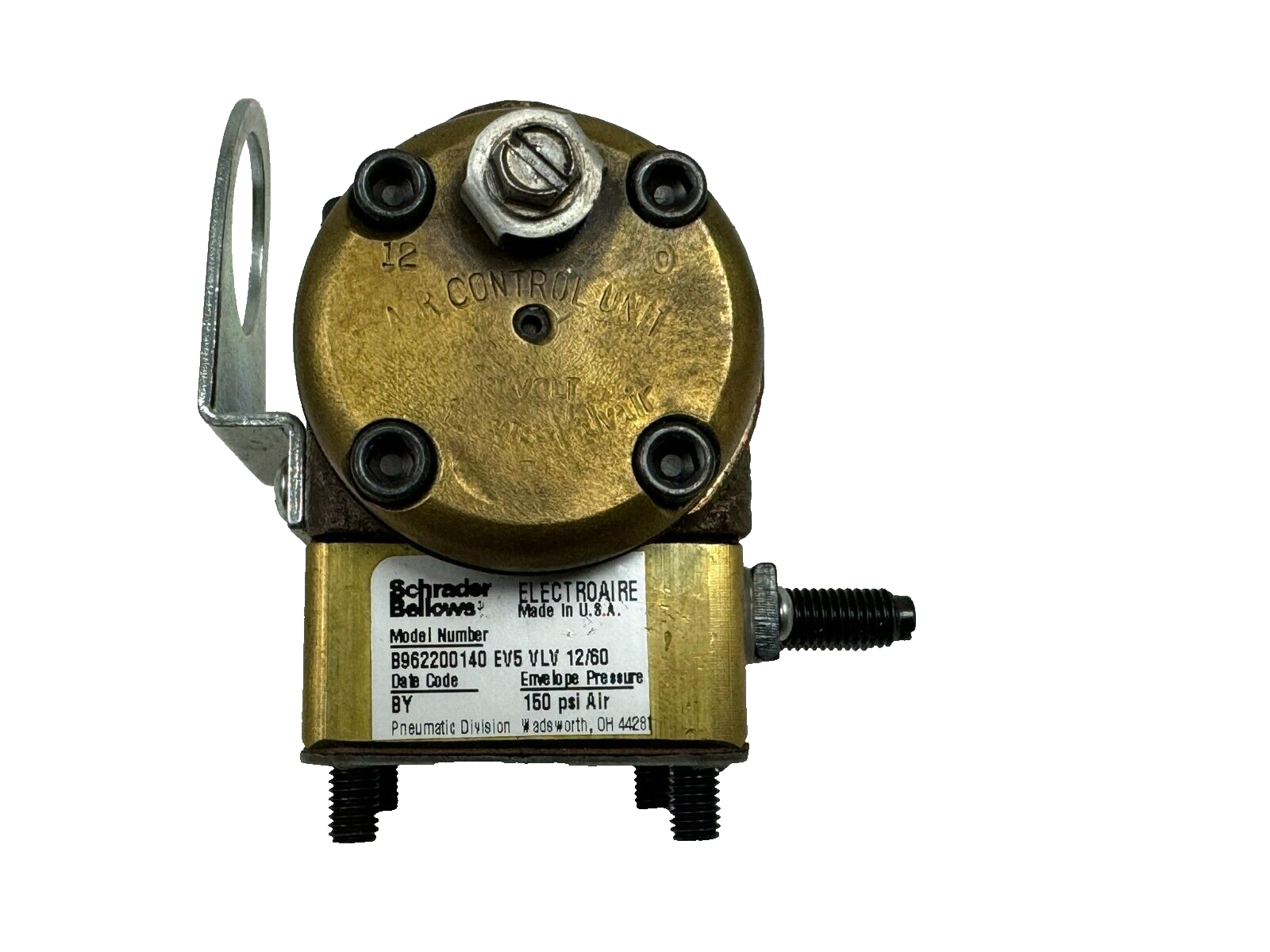 NEW SCHRADER BELLOWS B962200140 EV5 VLV 12/60 SOLENOID VALVE 150PSI ...