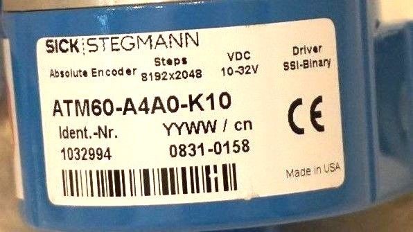 NEW SICK STEGMANN ATM60-A4A0-K10 ABSOLUTE ENCODER 10-32V, ATM60A4A0K10 ...